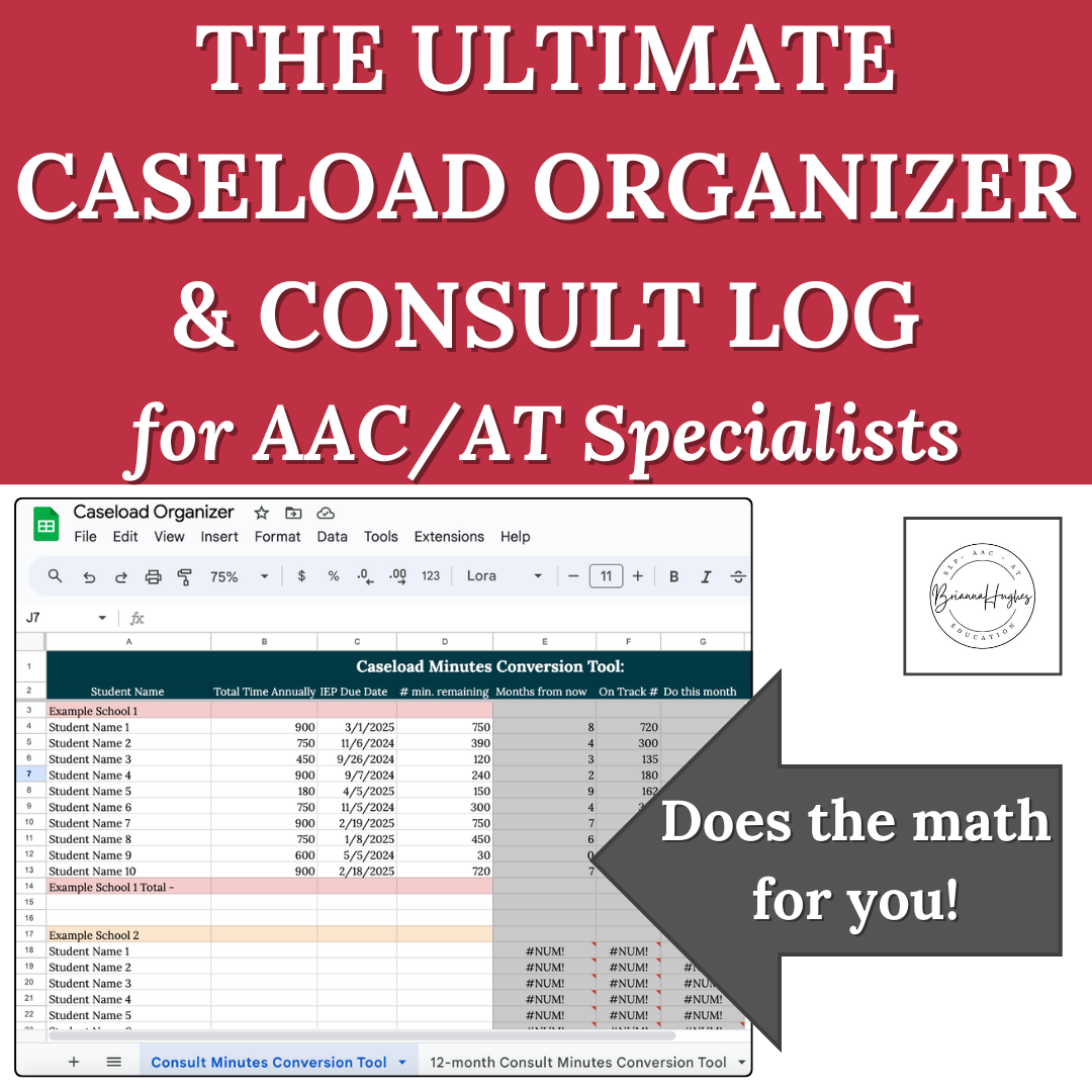 Caseload & Consultation Organizers for AAC/AT Specialists