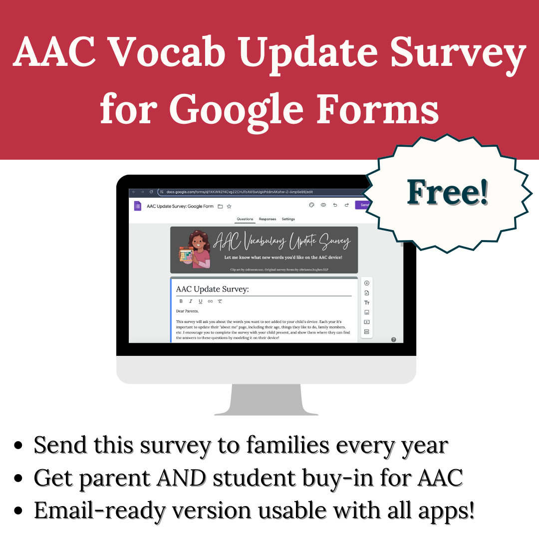 Free: AAC Vocabulary Update Survey Form